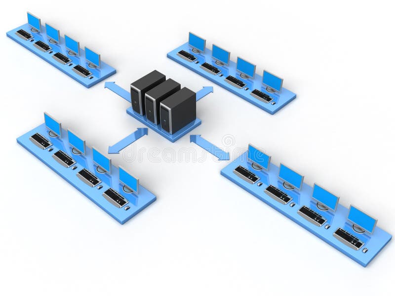 Computer Network stock illustration. Illustration of server - 4457877