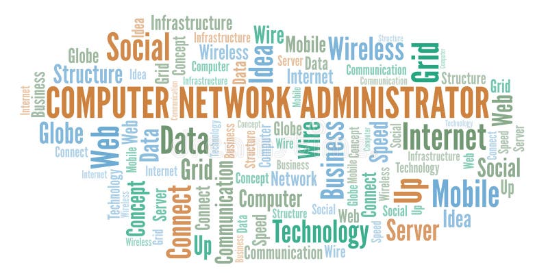 Computer Network Administrator Word Cloud. Stock Illustration ...