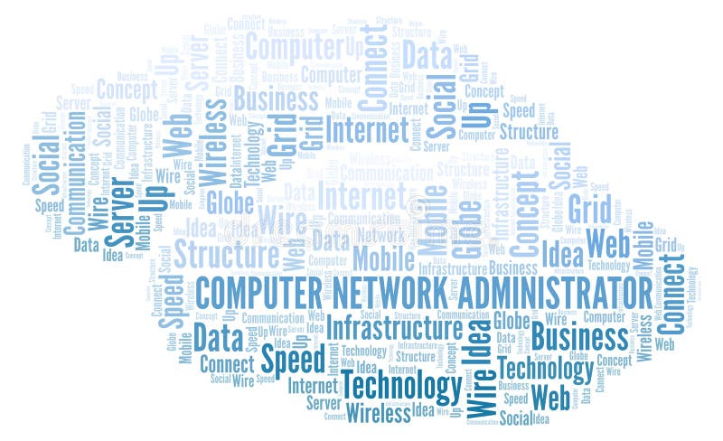 Computer Network Administrator Word Cloud. Stock Illustration ...