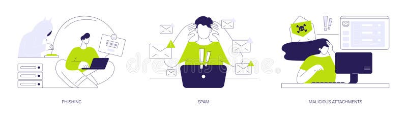 Computer Network Attack Abstract Concept Vector Illustrations. Stock ...