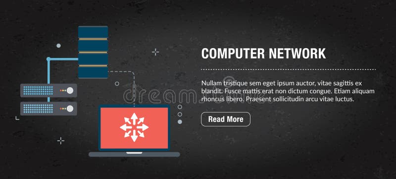 Computer Network Banner Internet with Icons in Vector Stock Vector ...