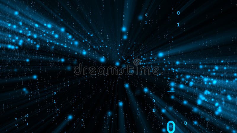 Computer Network Binary Data Fiber in Cyberspace Abstract Concept Stock ...