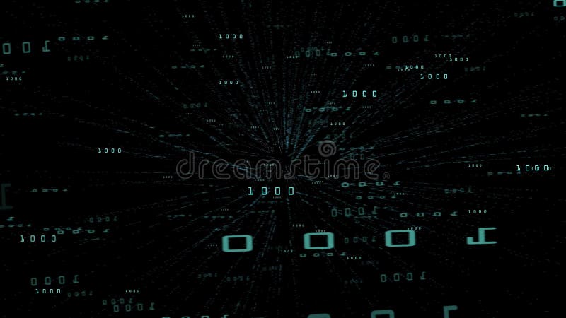 Computer Network Binary Data Matrix Stock Video - Video of cyber ...