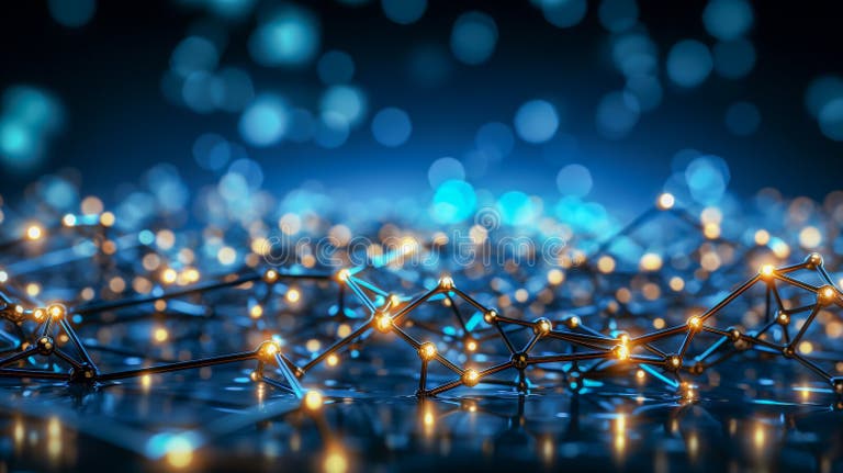 Computer Network in Blue Technology, AI Generated Stock Illustration ...