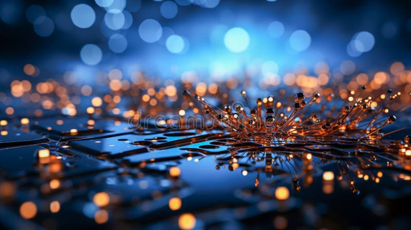 Computer Network in Blue Technology, AI Generated Stock Illustration ...