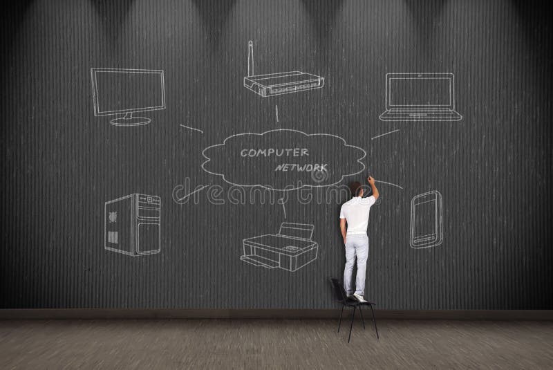 Drawing computer network stock photo. Image of banner - 32935602