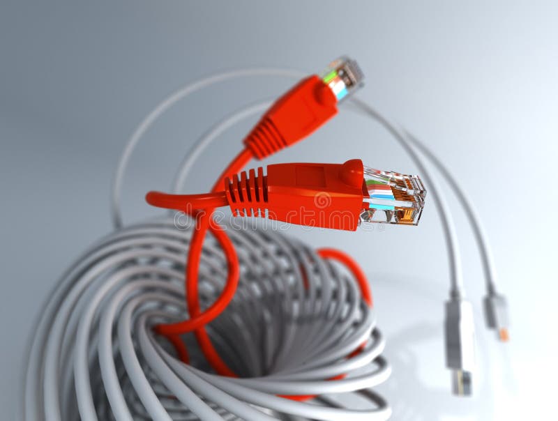 Computer network cables stock illustration. Illustration of patchcord ...