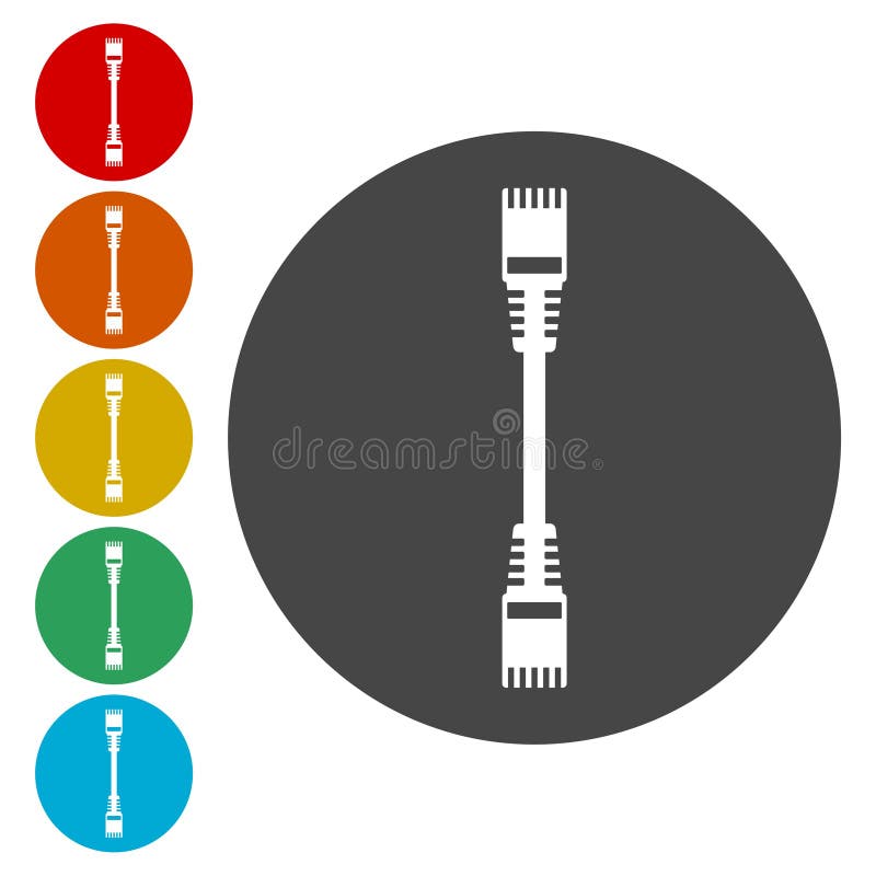 Computer Network Cable Icons Set - Illustration Stock Vector ...