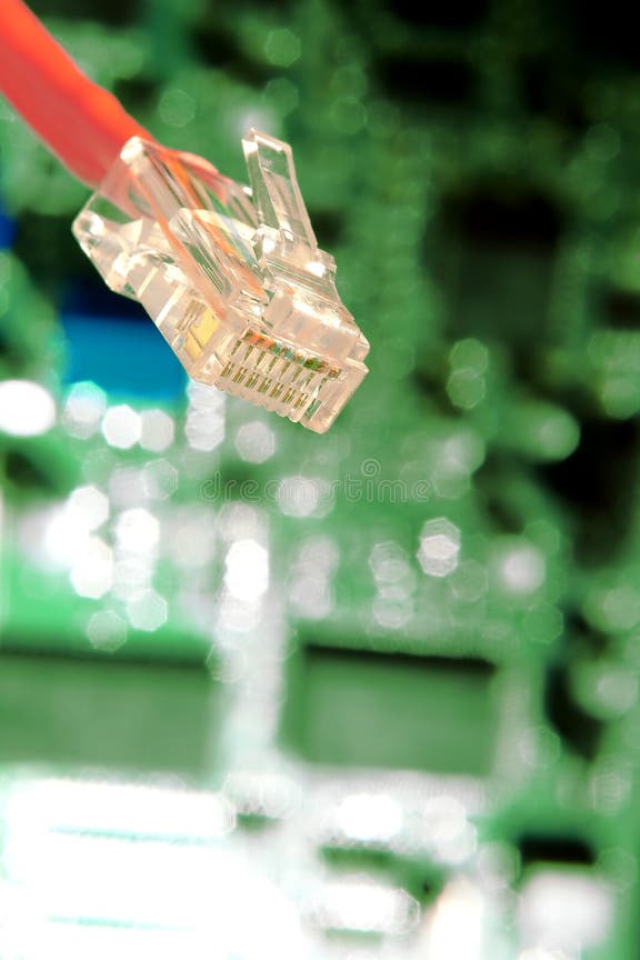 Computer Network Cable Jack Plug and Circuit Board Stock Image - Image ...