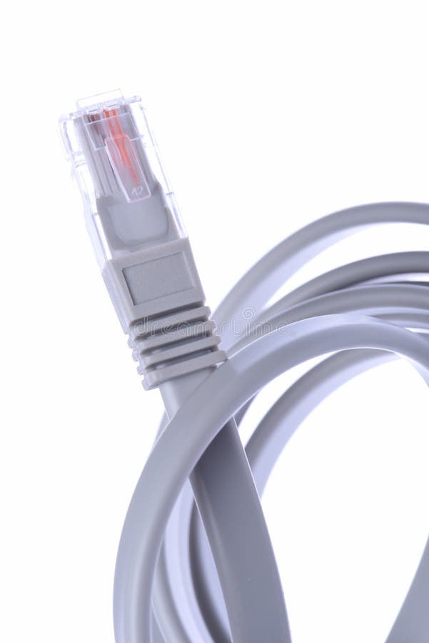 Computer Network Cable with Plug Stock Photo - Image of adsl, plug ...