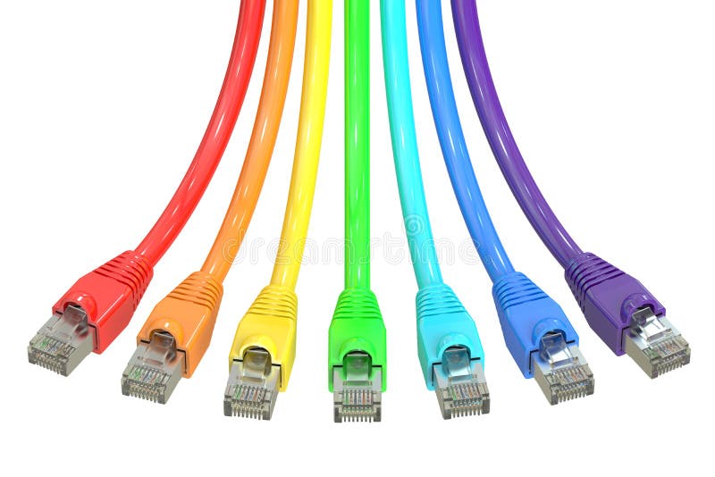 Computer Network Cables in the Heart-shaped, 3D Rendering Stock ...