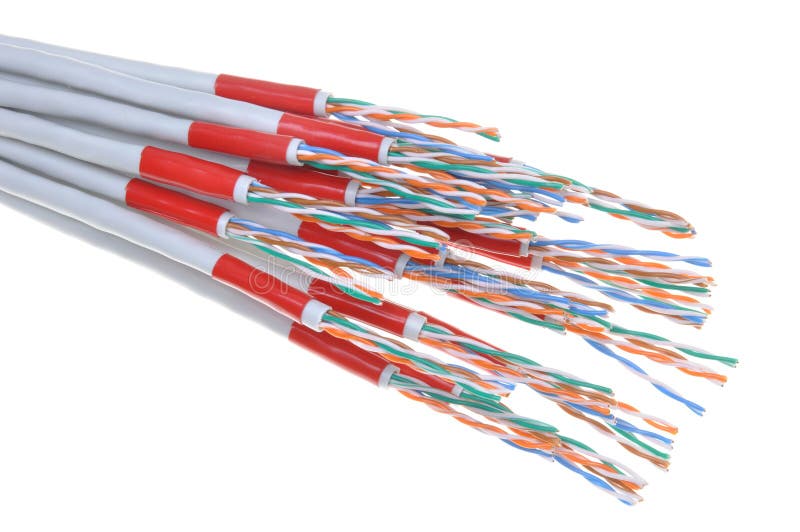 Stripped Computer Network Cable Stock Image - Image of information ...