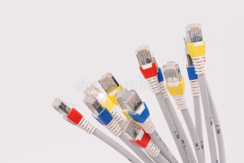 Computer Network Cables Over Grey Background Stock Photos - Free ...