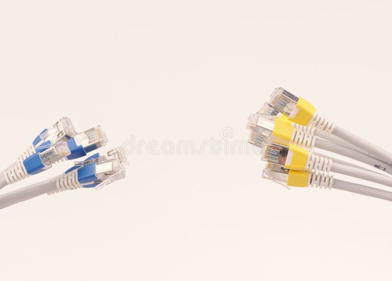 Computer Network Cables Over the Grey Background Stock Photo - Image of ...