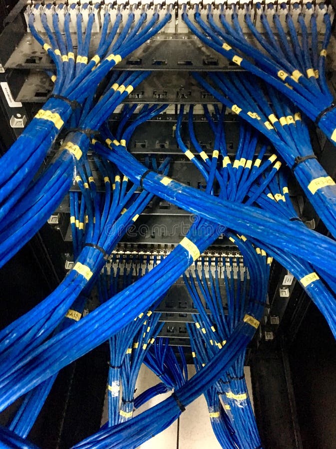 Computer Network Cables in UTP Patch Panel Stock Image - Image of ...