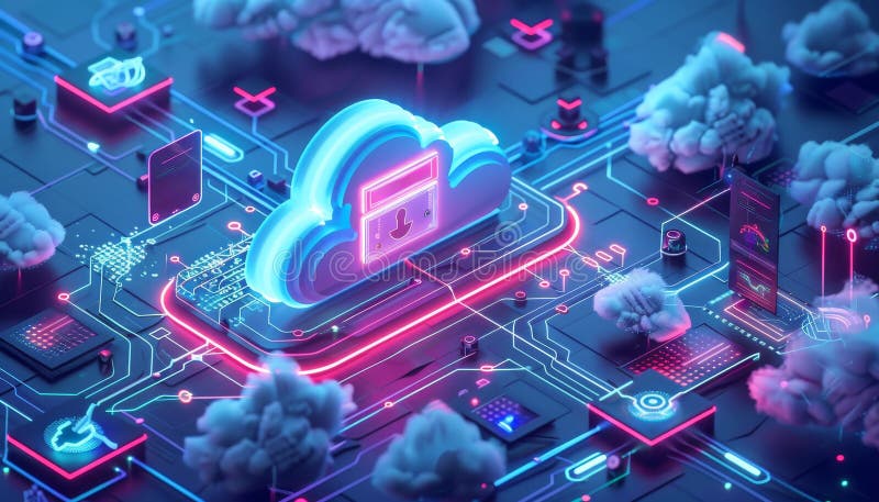 A Computer Network with a Cloud in the Middle by AI Generated Image ...