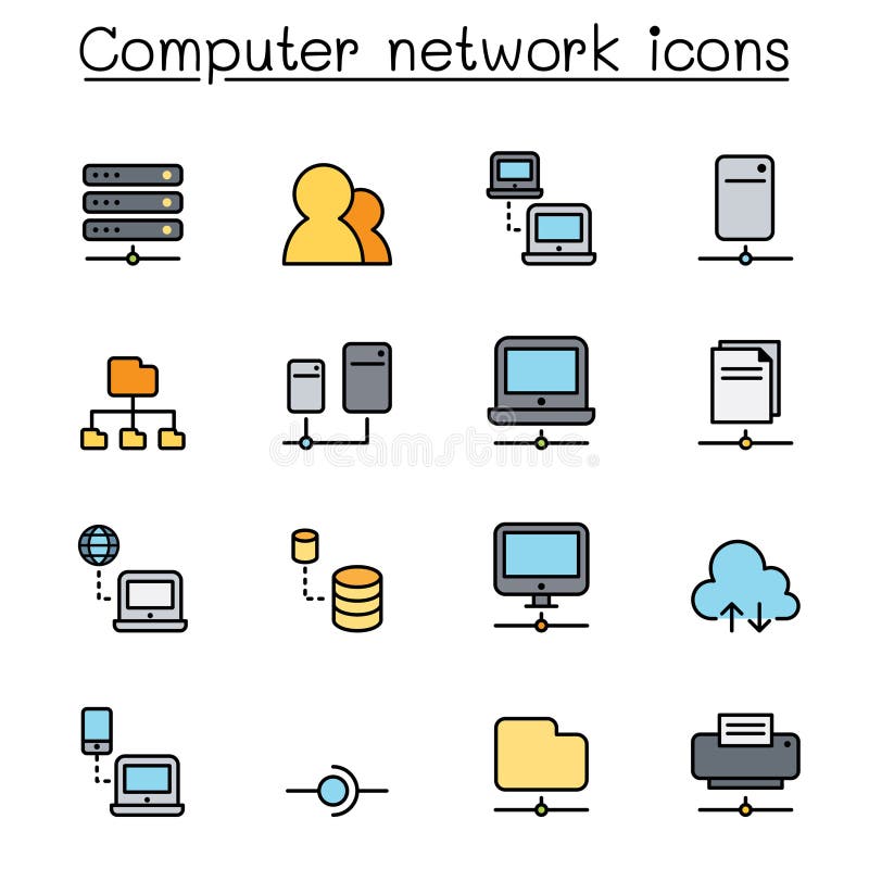 Network , Computer , Data and Internet Security Icon Set Stock Vector ...