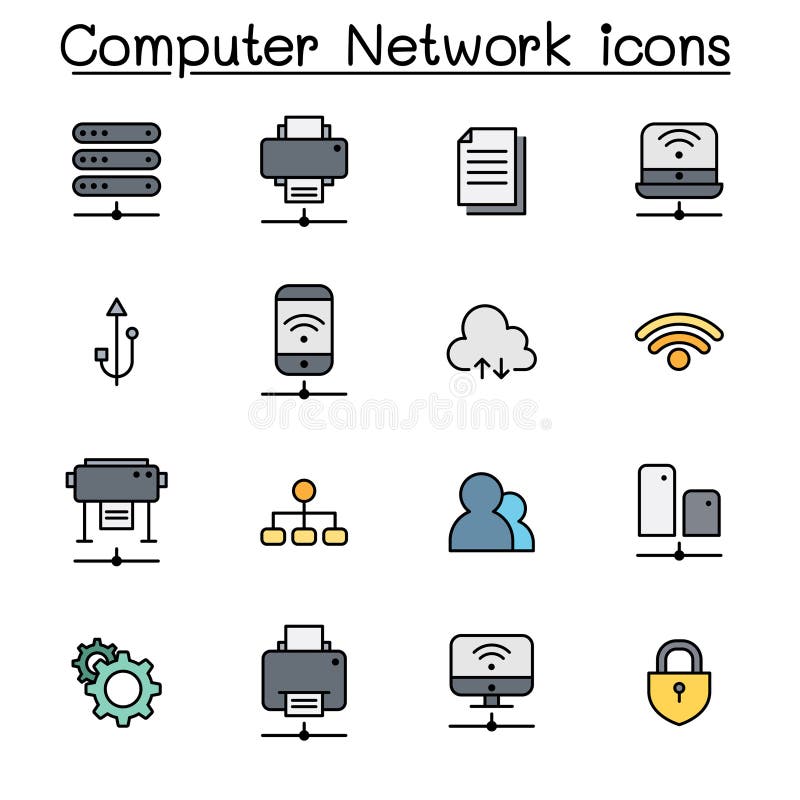 Network , Computer , Data and Internet Security Icon Set Stock Vector ...