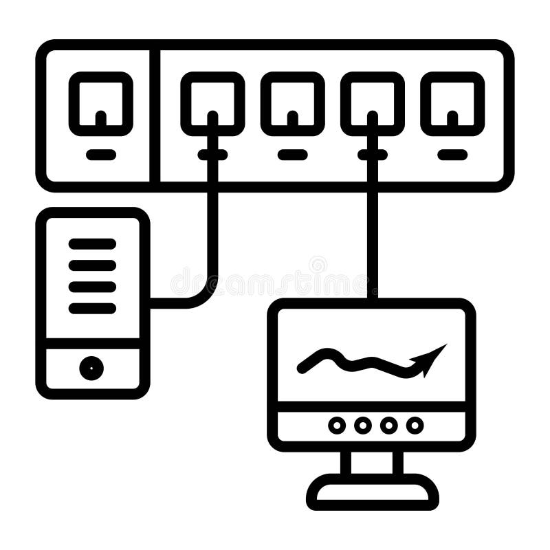 Computer Network Communication Vector Icon Stock Vector - Illustration ...