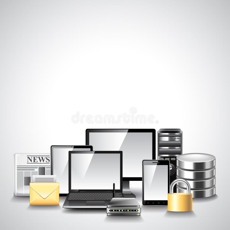 Digital Devices Photo-realistic Set Stock Vector - Illustration of ...