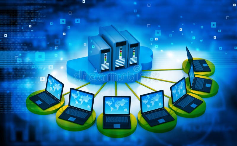 Computer Network stock illustration. Illustration of communication ...