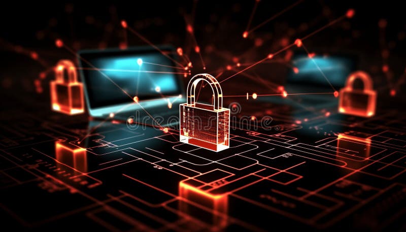 Computer Network Computer Security Stock Illustration - Illustration of ...