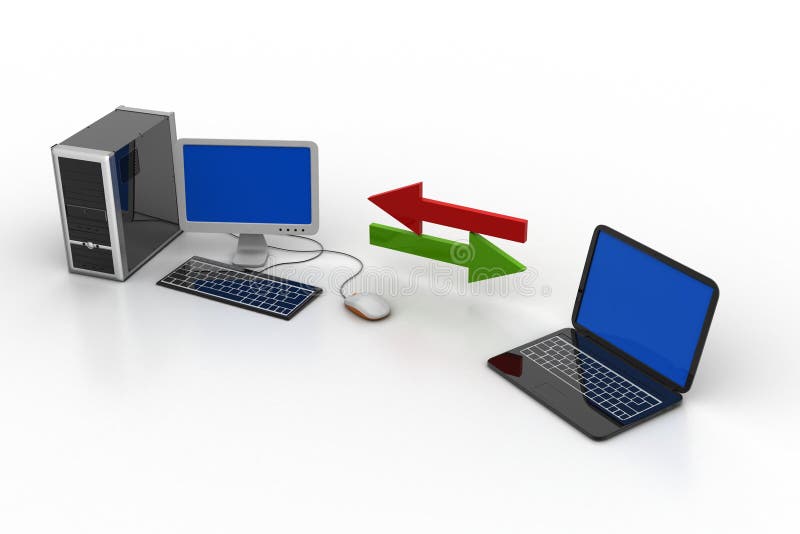 Computer Network Sharing Data Stock Illustration - Illustration of data ...