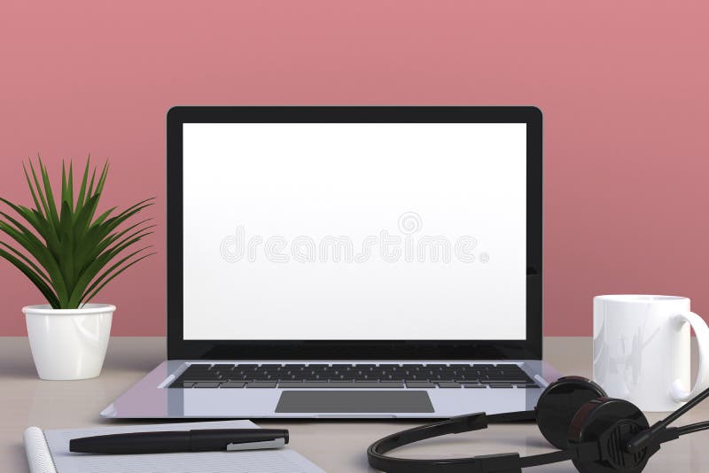 Computer Network Connection Digital Technology, Coffee Cup with Laptop ...