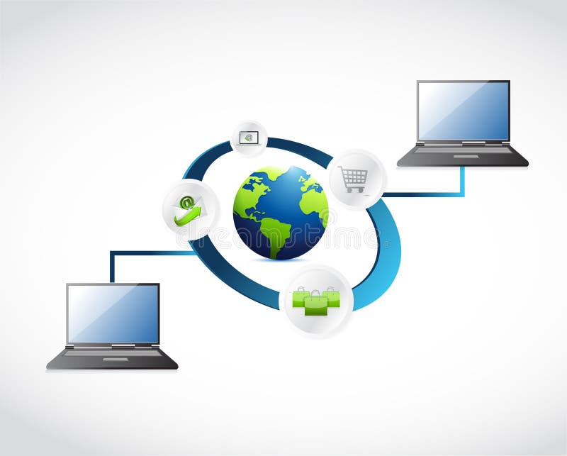 Computer Network Diagram Illustration Design Stock Illustration ...