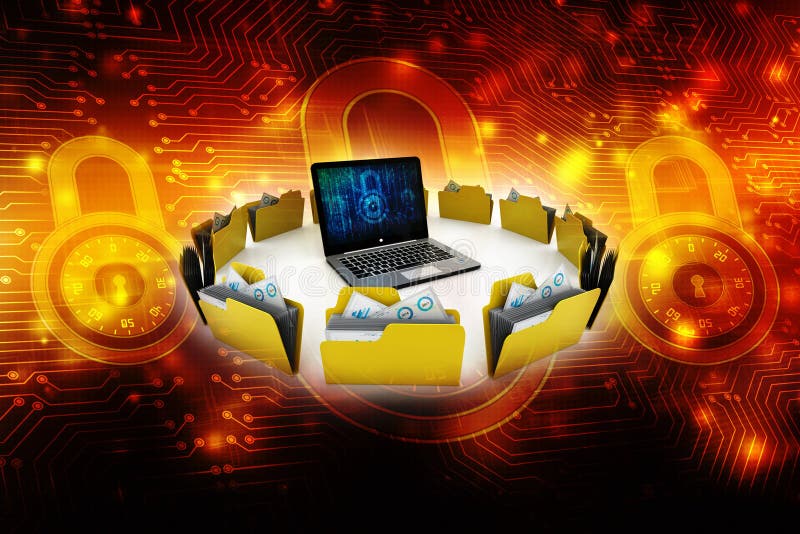 3d Illustration of Data Sharing Concept in Digital Background Stock ...