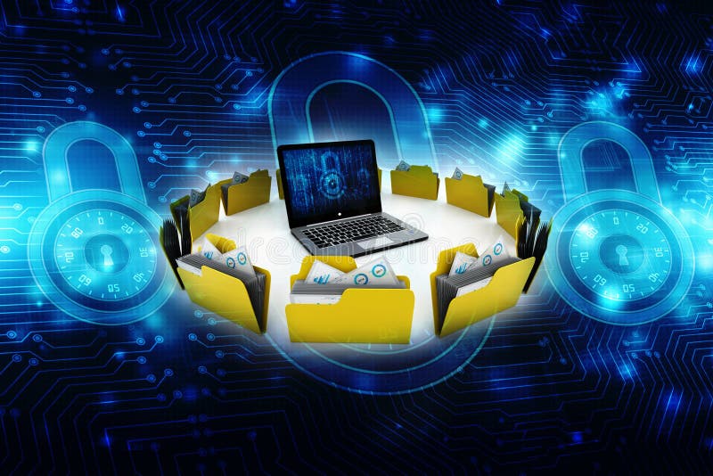 3d Illustration of Data Sharing Concept in Digital Background Stock ...