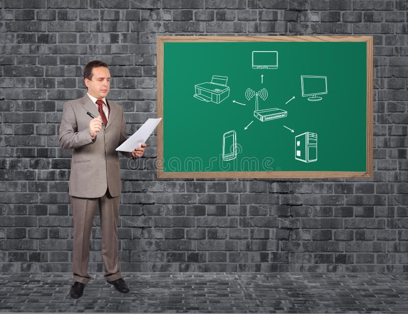 Computer network on desk stock photo. Image of education - 29599260