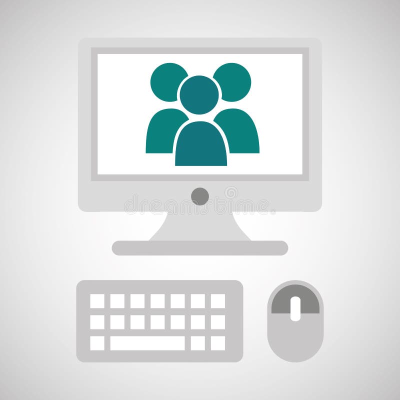 Computer Network Desktop Group Stock Vector - Illustration of concepts ...