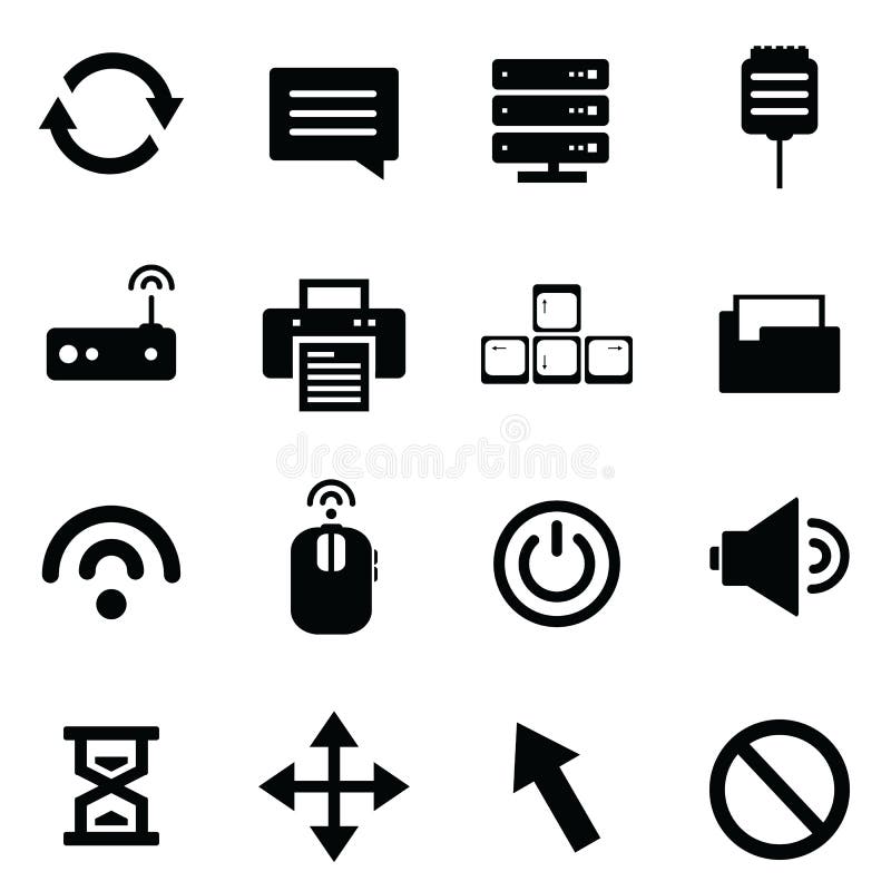 Computer and Network Devices Stock Vector - Illustration of icon ...