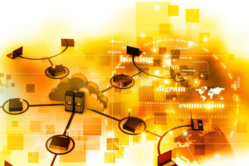 Computer network stock illustration. Illustration of communication ...