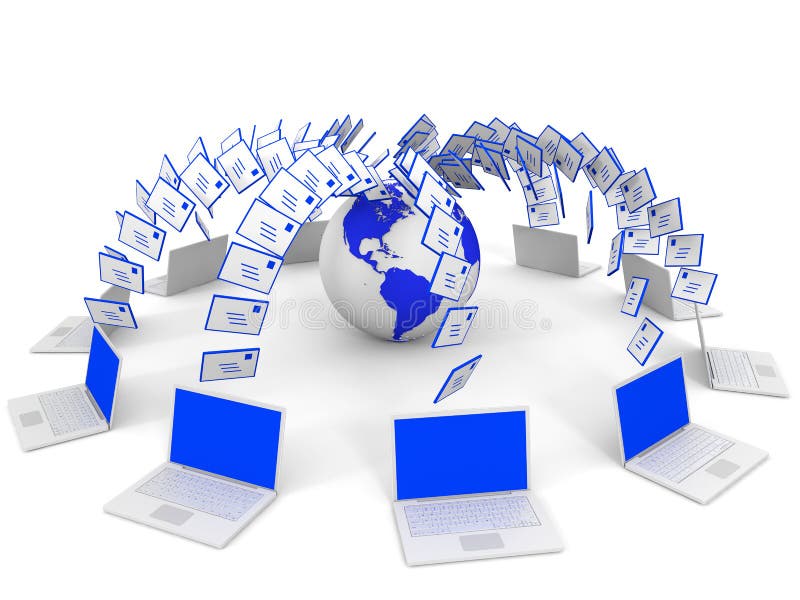 Computer network. E-mail. stock illustration. Illustration of ...