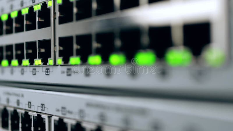 Computer Network Ethernet Switch Ports Stock Video - Video of concept ...