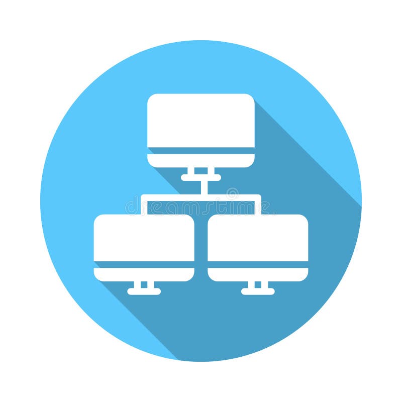 Flat Circular Icon For Internet Computer Technology Concept Stock ...