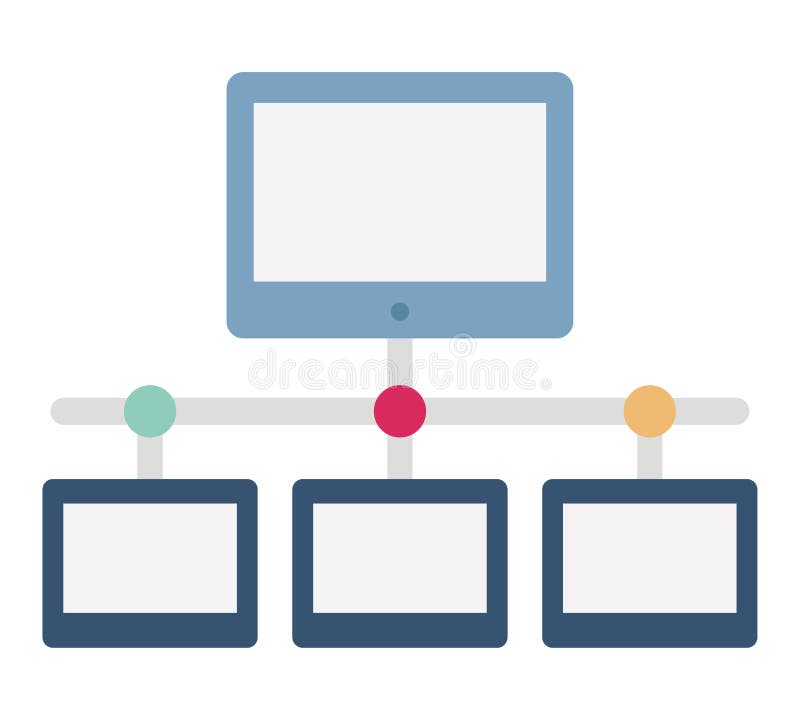 Computer Network Flat Vector Icon Which Can Easily Modify or Edit Stock ...