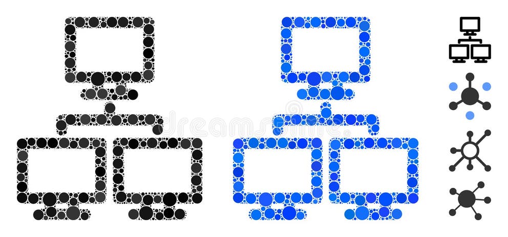 Computer Network Group Composition Icon of Spheric Items Stock ...