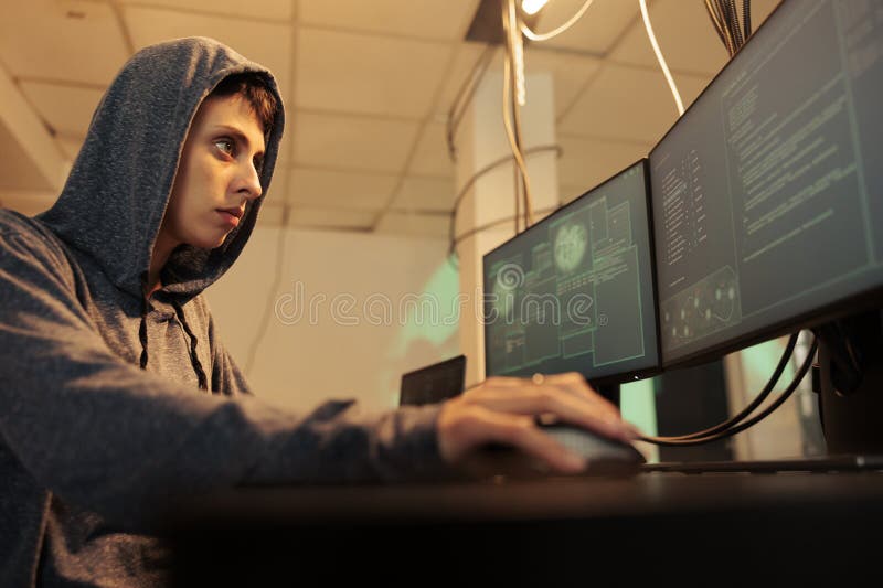 Computer Network Hacker Attack Data Breach Cyberterrorism Stock Image