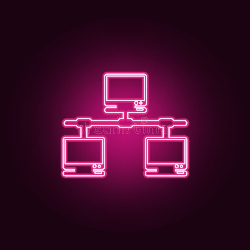 Computer Network Icon. Elements of Cyber Security in Neon Style Icons ...