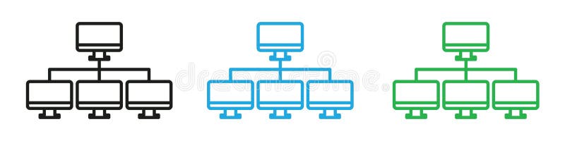 Computer Network Icon Representing Data Exchange and Digital ...
