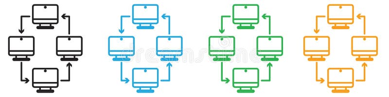 Computer Network Icon Representing Digital Connectivity and Data ...