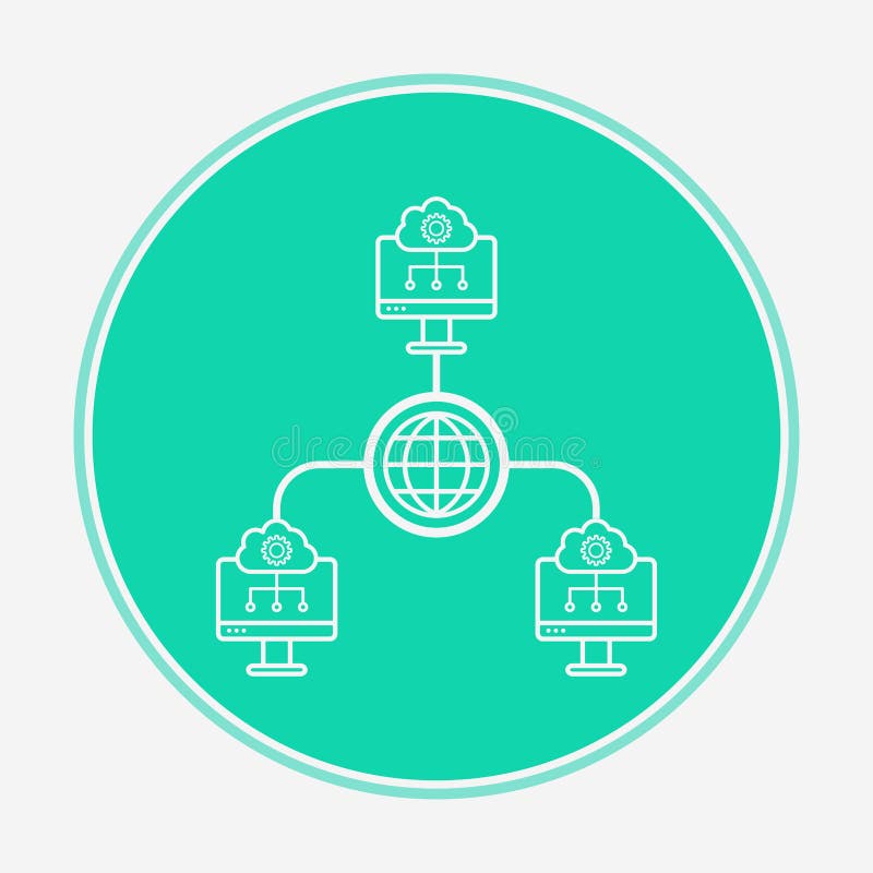 Computer Network Vector Icon Sign Symbol Stock Vector - Illustration of ...