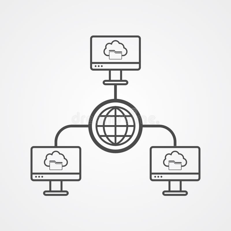 Computer Network Vector Icon Sign Symbol Stock Vector - Illustration of ...