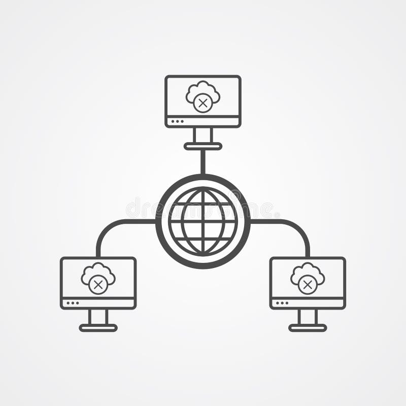 Computer Network Vector Icon Sign Symbol Stock Vector - Illustration of ...