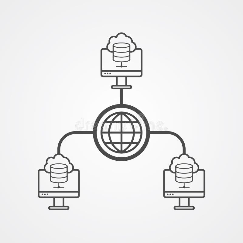 Computer Network Vector Icon Sign Symbol Stock Vector - Illustration of ...