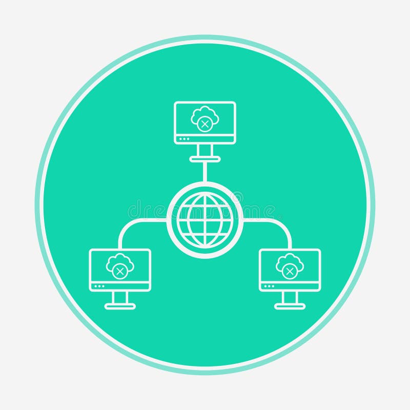 Computer Network Vector Icon Sign Symbol Stock Vector - Illustration of ...