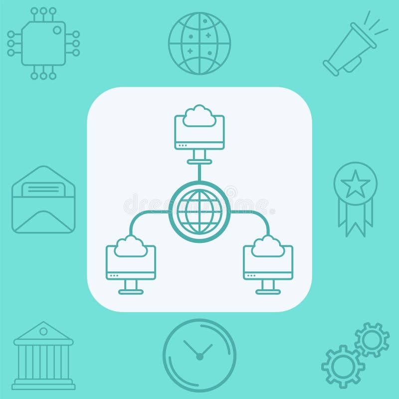 Computer Network Vector Icon Sign Symbol Stock Illustration ...